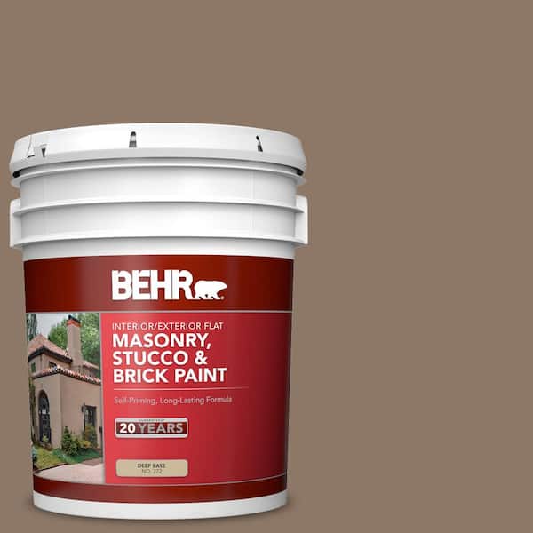 BEHR 5 gal. #PPU5-05 Coconut Shell Flat Interior/Exterior Masonry ...