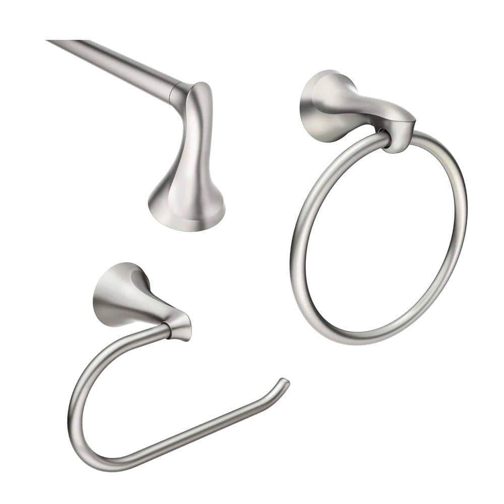 MOEN Darcy 3-Piece Bath Hardware Set with 24 in. Towel Bar, Paper ...