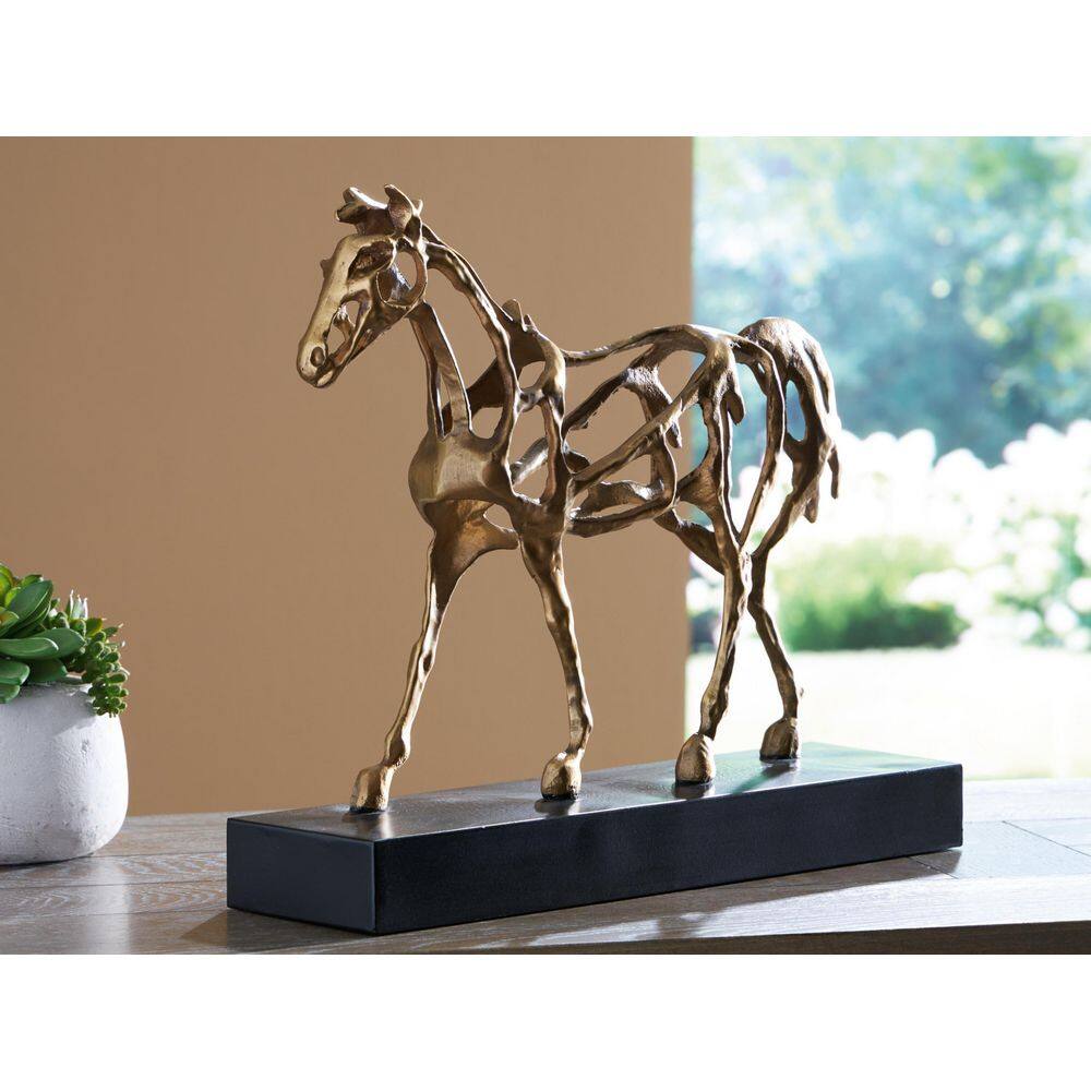 Signature DESIGN BY ASHLEY Grainville Gold 16 in. x 14 in. Horse Metal ...