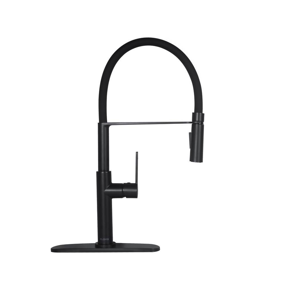 Tahanbath Single Handle Pull Down Sprayer Kitchen Faucet in Black Z ...