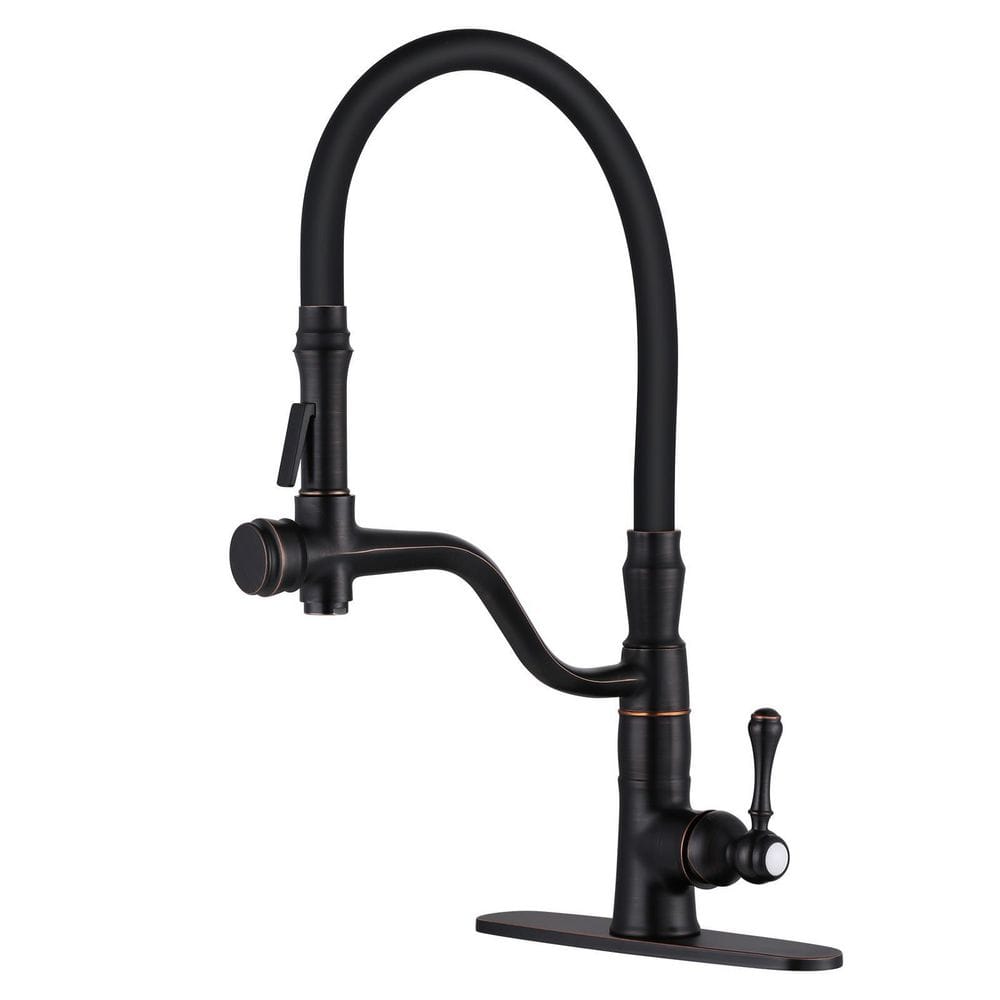 ARCORA Single-Handle Solid Brass High Arc Kitchen Faucet with Sprayer ...