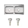 Elkay Celebrity 43 in. Drop-in Double Bowl 20-Gauge Stainless Steel ...