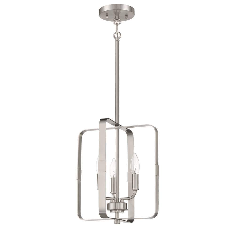 CRAFTMADE Stowe 60 Watt 3-Light Brushed Polished Nickel Finish Cylinder ...