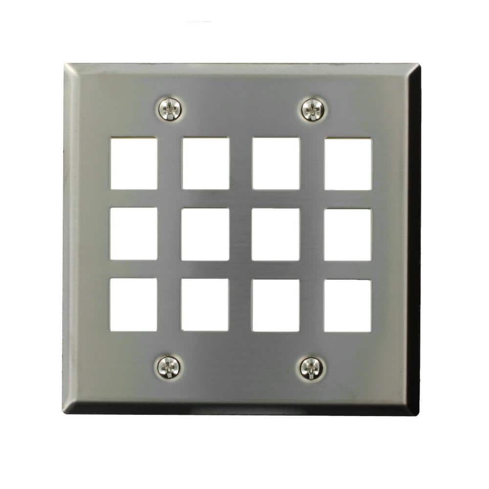 Leviton Stainless Look 2-Gang Audio/Video Wall Plate (1-Pack) 43080-S12 ...