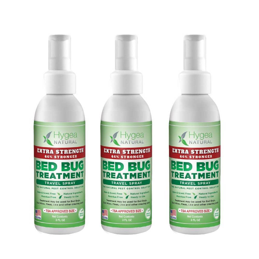 Hygea Natural Travel Bed Bug Spray 3 oz. Extra Strength, Non Toxic ...