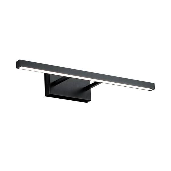 WAC Lighting Parallax 18 in. 1-Light Black LED Vanity Light Bar with Selectable White 2700K ...