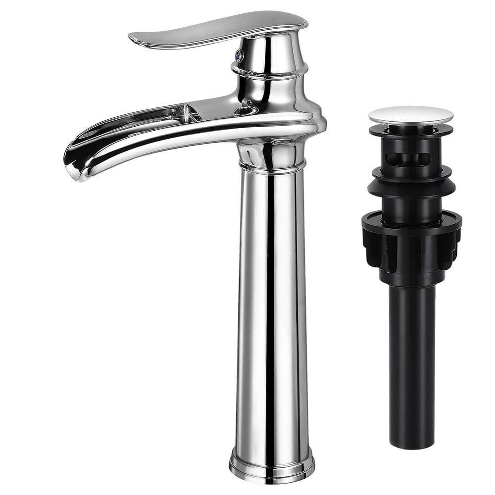 AKLFGN Single Handle Single Hole Vessel Sink Faucet, Waterfall Bathroom ...