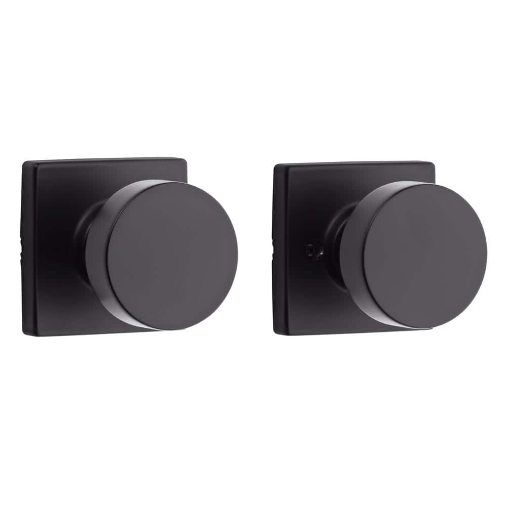 Kwikset Pismo Matte Black Hall/Closet Square Door Knob 720PSK SQT 514 ...