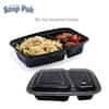 SNAP PAK 28 oz. Dual Rectangular Plastic Food Storage/Meal Prep ...