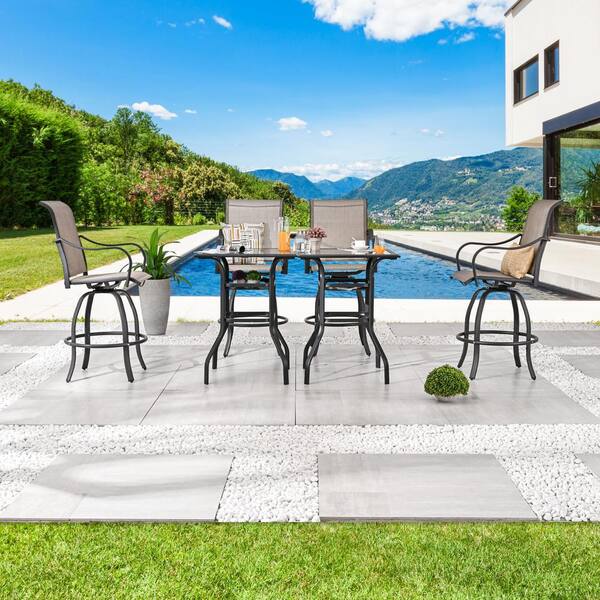Patio Festival 5-Piece Metal Bar Height Outdoor Dining Set PF18265 ...