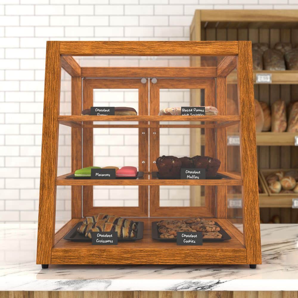 KoolMore 21 in. Artisan Light Wooden Slanted Bakery Display Case 3.5 cu ...