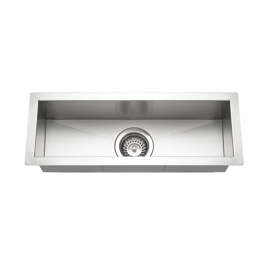 HOUZER Houzer Contempo Trough 23 in. Stainless Steel Undermount Single ...