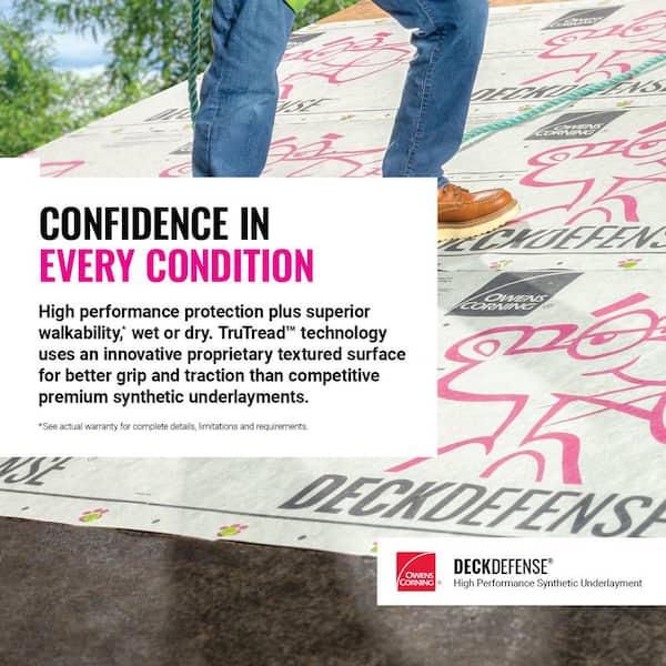 Owens Corning Deck Defense 42 in. x 143 ft. Waterproof Synthetic Roof ...