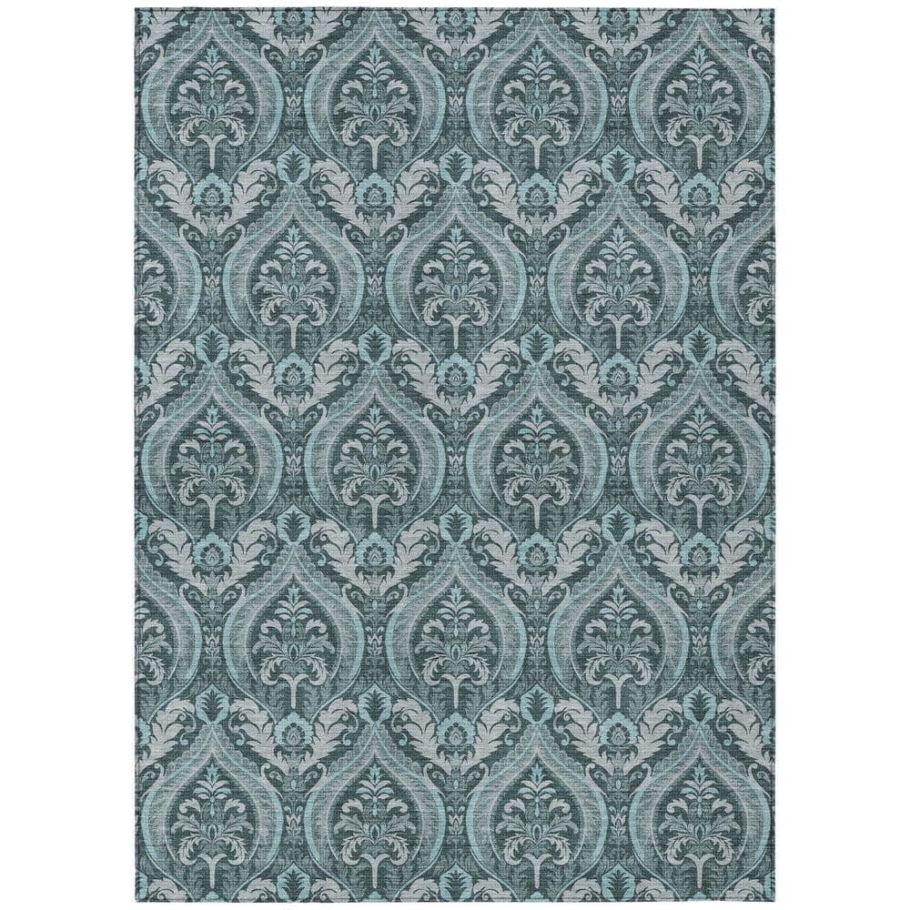 Addison Rugs Chantille ACN572 Teal 8 ft. x 10 ft. Machine Washable ...