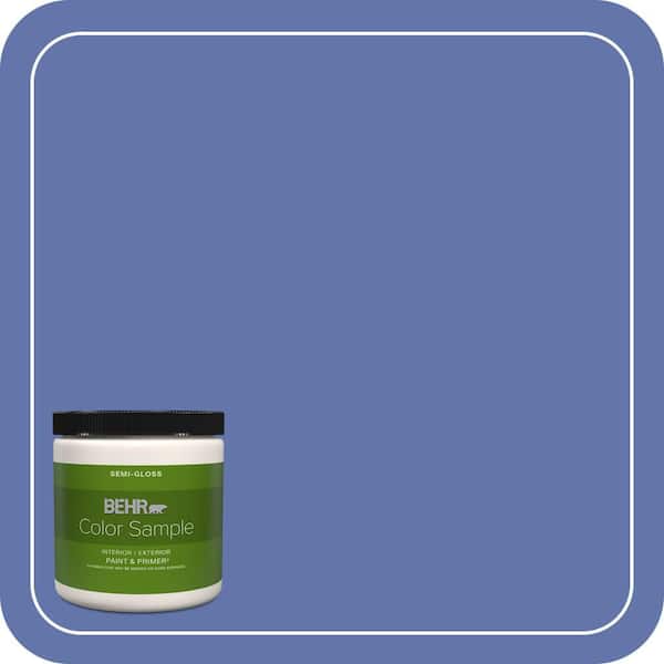BEHR PREMIUM PLUS 8 oz. #600B-6 Sudden Sapphire Semi-Gloss Interior ...
