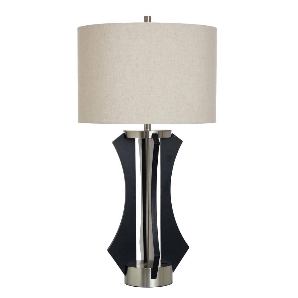 StyleCraft 23.75 in. Black Transitional 1-Light Standard Floor Lamp for ...