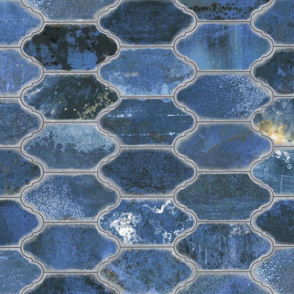 Merola Tile Dorne Provenzal Blue 6-1/4 in. x 12-3/4 in. Porcelain Floor ...