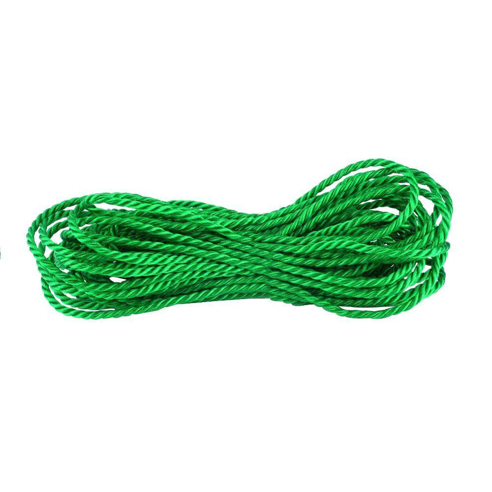 Everbilt 1/4 in. x 50 ft. Green Twisted Polypropylene Rope 70101 - The ...
