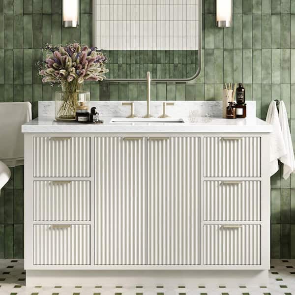 Reviews for ARIEL Milan 48 in. Single Sink Freestanding Bathroom Vanity ...