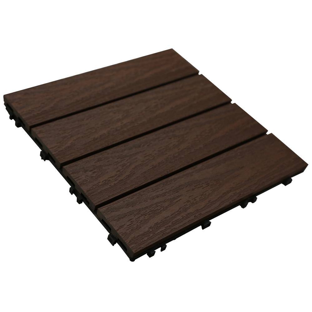 Veranda 10-Piece 1 ft. x 1 ft. Quick Deck Outdoor Composite Deck Tile ...