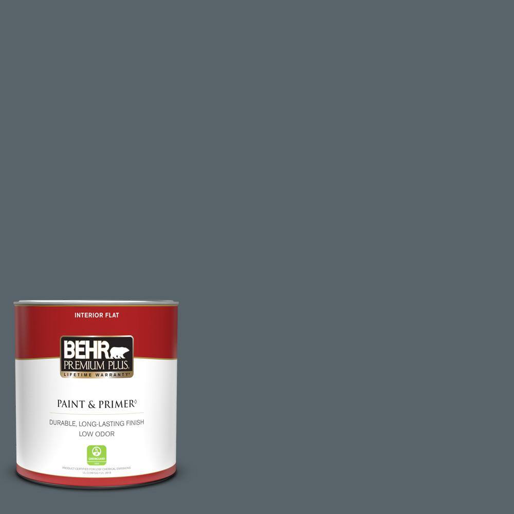 BEHR PREMIUM PLUS 1 qt. #N490-6 Calligraphy Flat Low Odor Interior ...