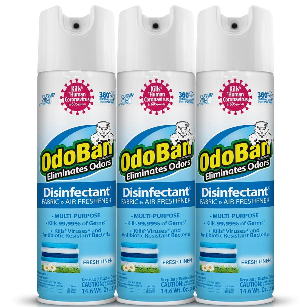 OdoBan 14.6 oz. Fresh Linen Multi-Purpose Disinfectant Spray, Odor ...