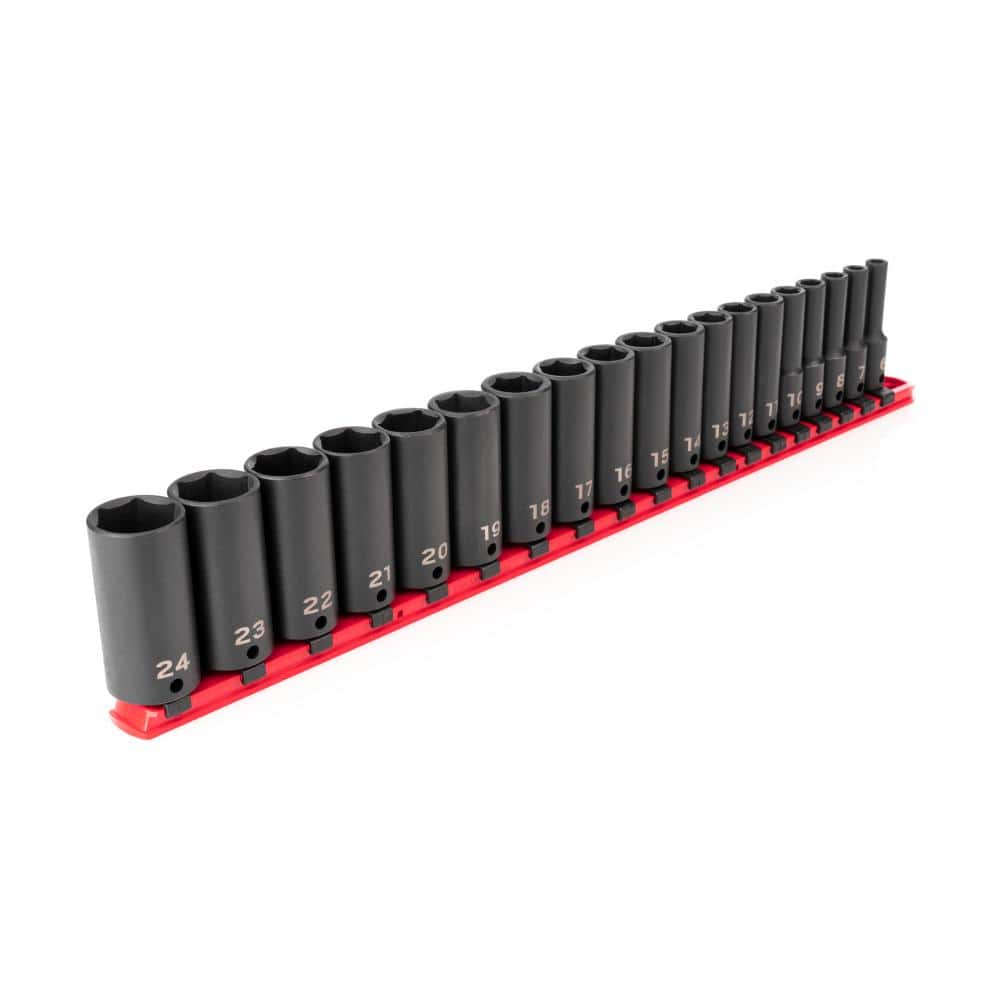 TEKTON 3/8 in. Drive Deep 6-Point Impact Socket Set, 19-Piece (6 mm ...