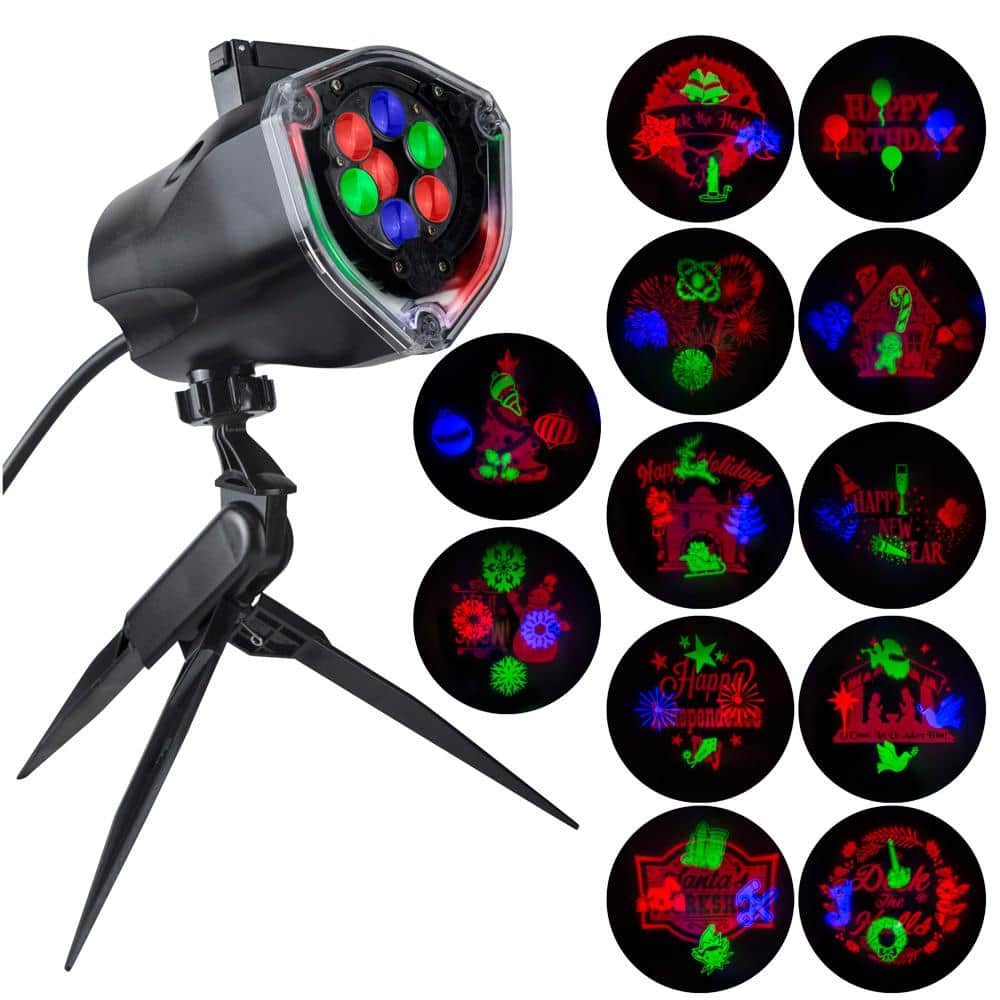 LightShow Multi-Color LED Whirl-A-Motion and Static Projection with 12 ...
