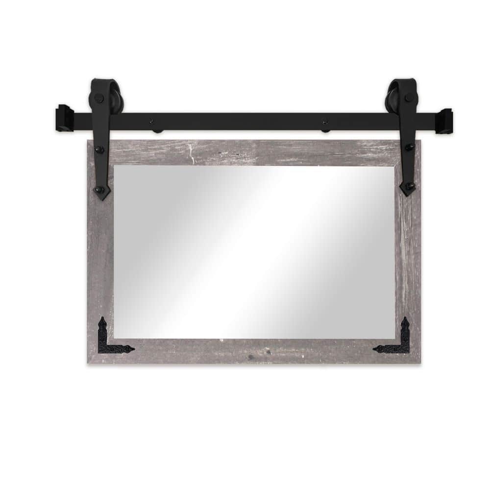 Rayne Mirrors (33 in. W x 30 in. H) Harvest Brown Vertical Mirror with ...