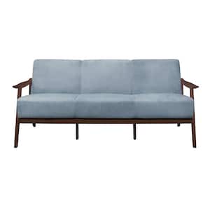 Lazzara Ocala 73 in. W Slope Arm Textured Fabric Rectangle Sofa in ...
