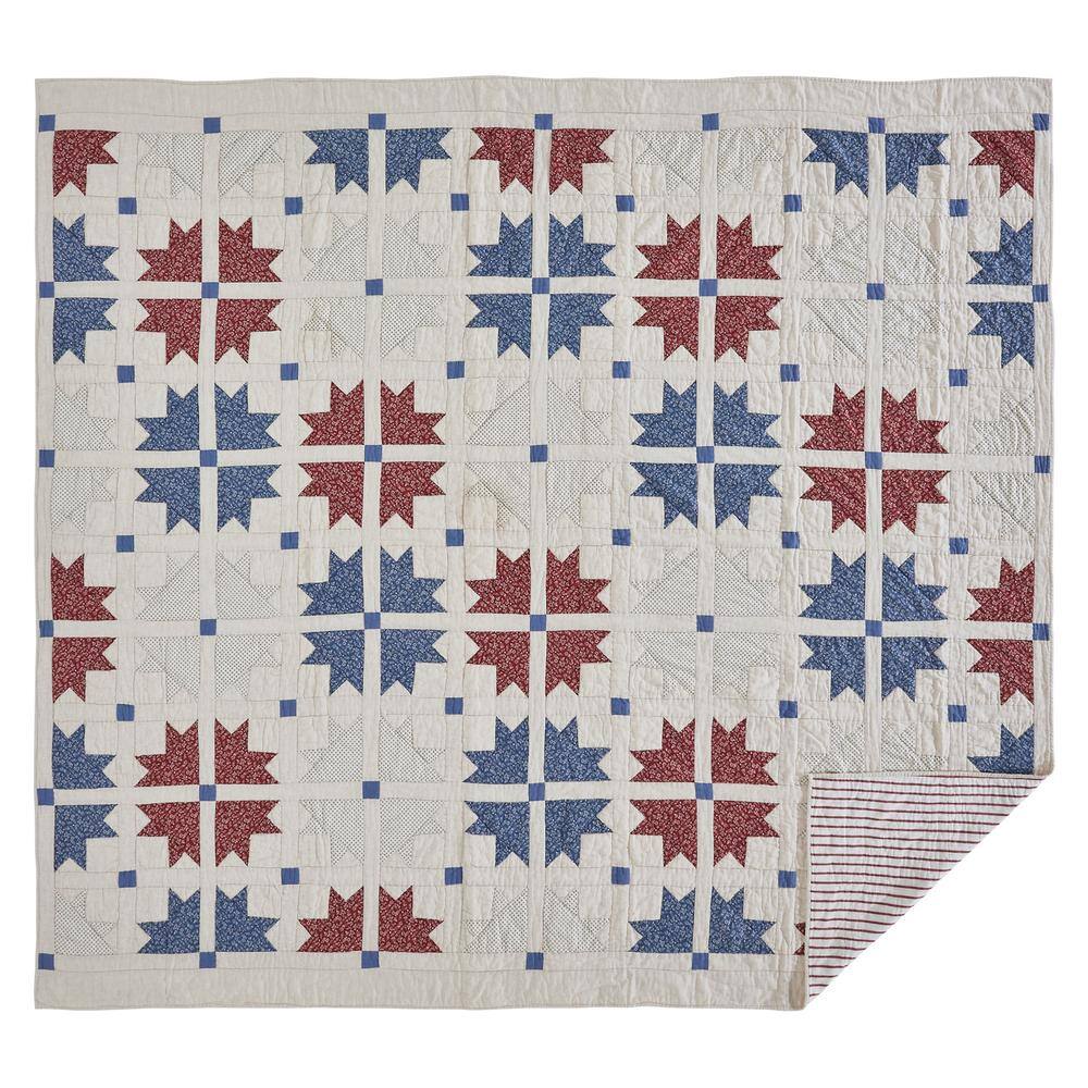 VHC Brands Celebration Red Cream Blue Queen Cotton Quilt Americana ...