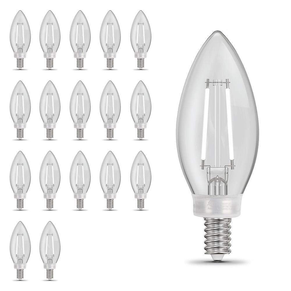 Feit Electric 25-Watt Equivalent B10 Dim White Filament Clear Glass ... Feit Electric 25-Watt Equivalent B10 Dim White Filament Clear Glass ...