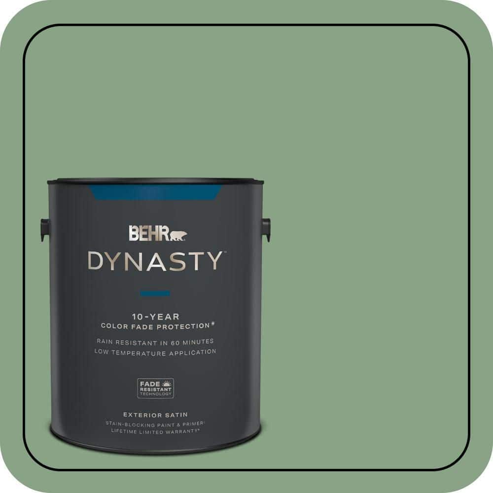 BEHR DYNASTY 1 gal. #S400-5 Gallery Green Satin Enamel Exterior Stain ...