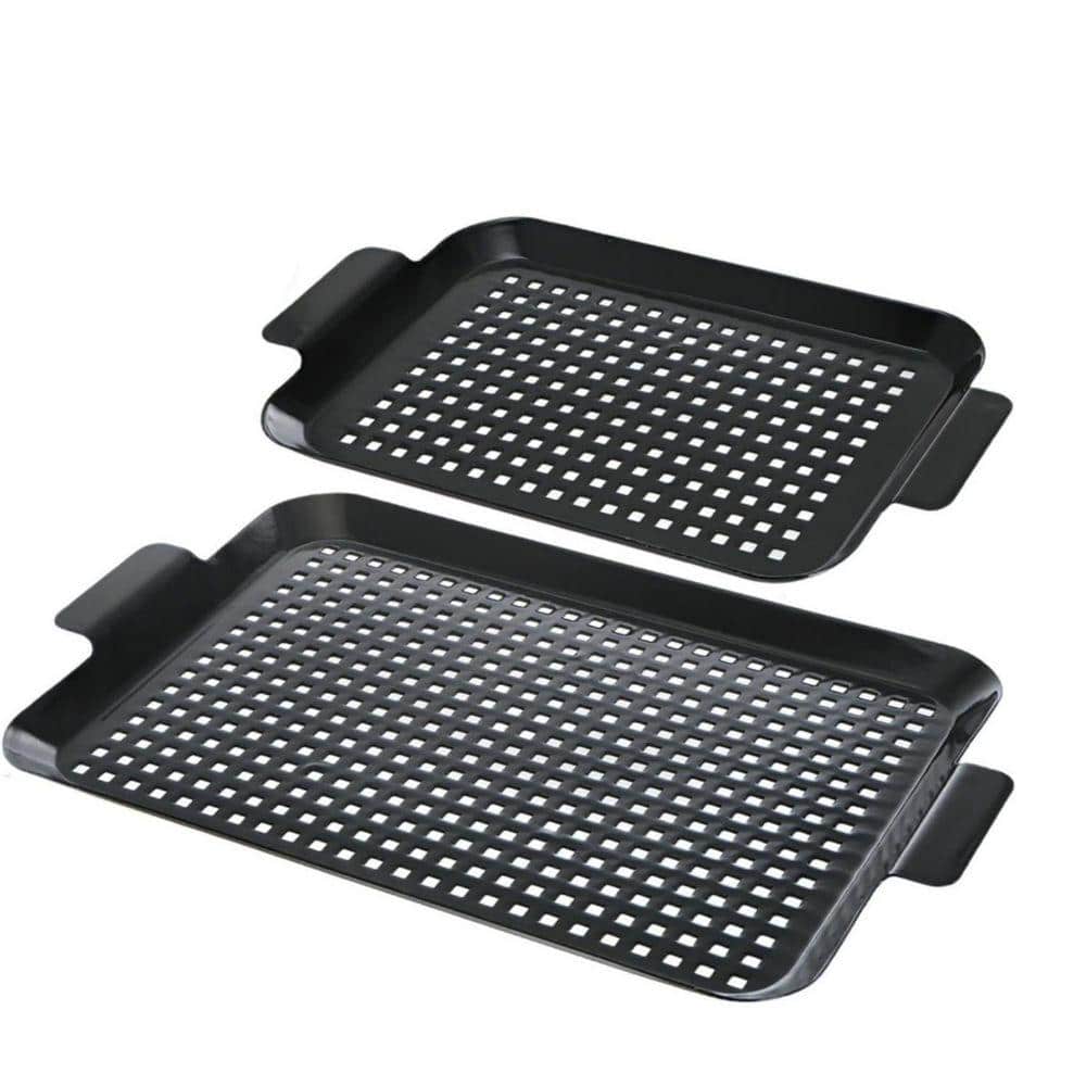 Lynzavix 2 Pack Nonstick Carbon Steel Grill Pan Set with Perforated ...