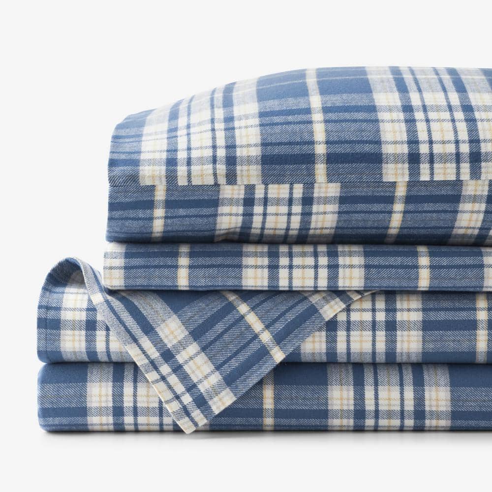 The Company Store Company Cotton Plaid Velvet Scot Cotton Full Sheet ...