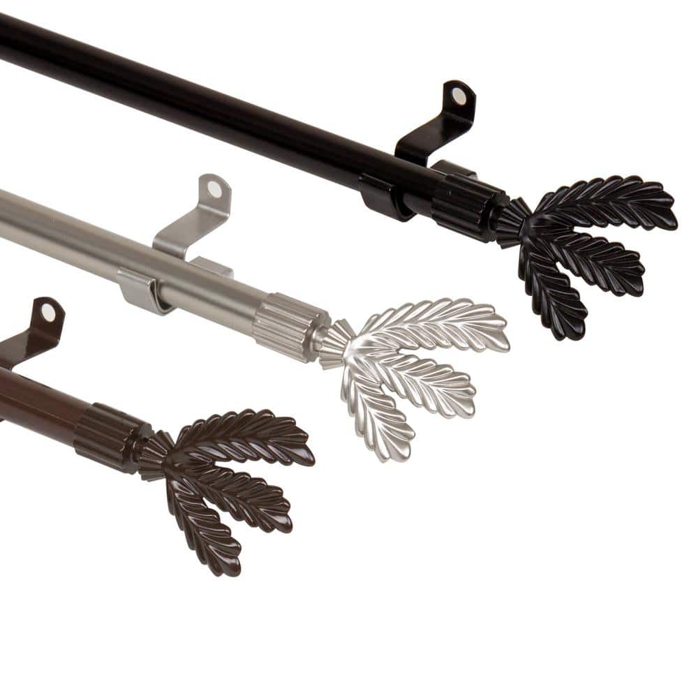 EMOH 18 in. - 28 in. Adjustable 7/16 in. Single Cafe Rod in Black HCF08 ...