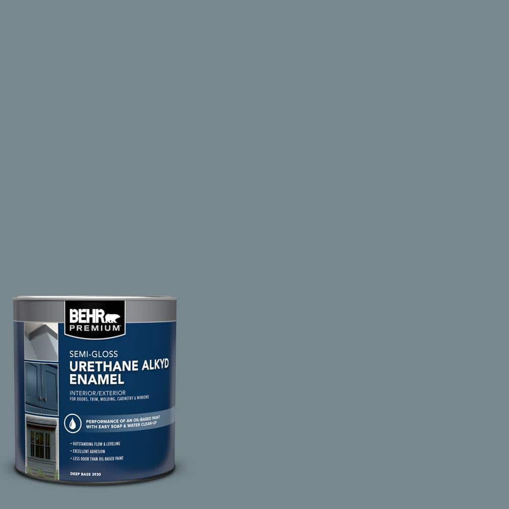 BEHR PREMIUM 1 qt. #N470-5 Norwegian Blue Urethane Alkyd Semi-Gloss ...