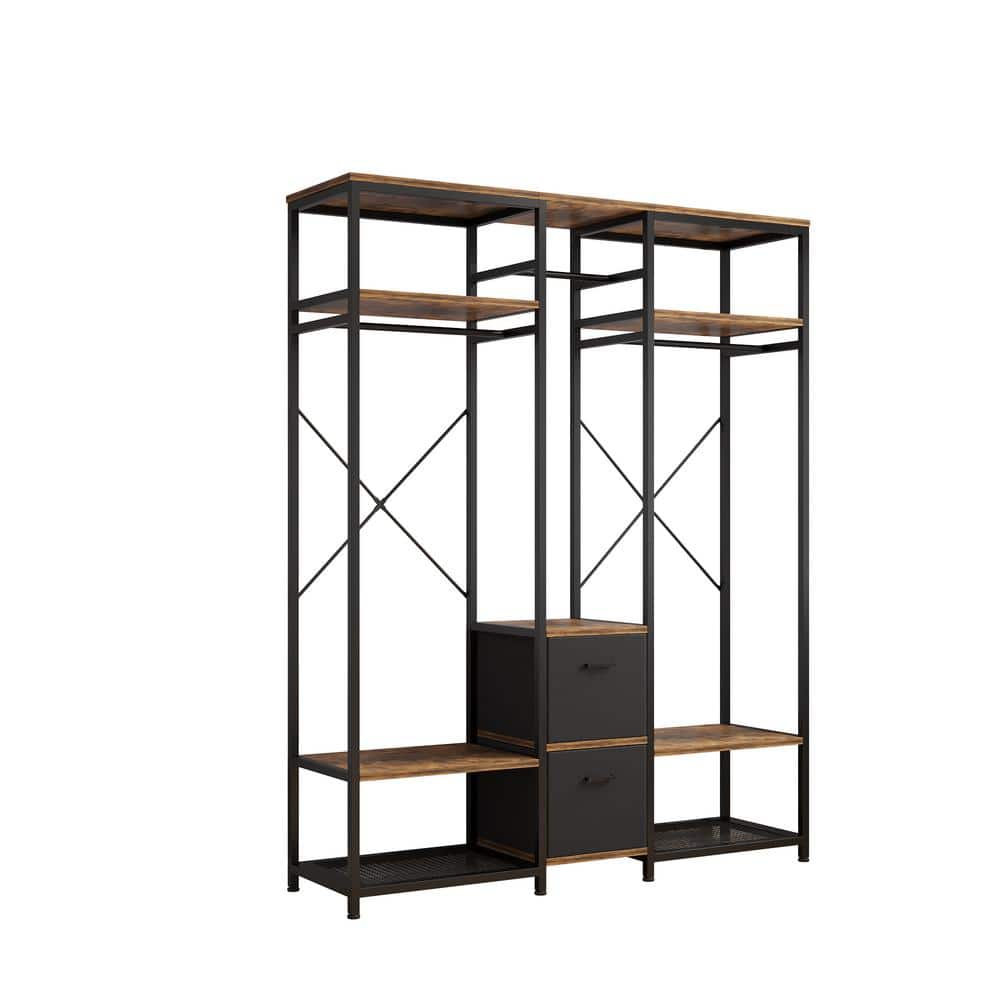 Karl home Brown Particle Board Clothes Rack 59.06 in. W x 78.75 in. H ...