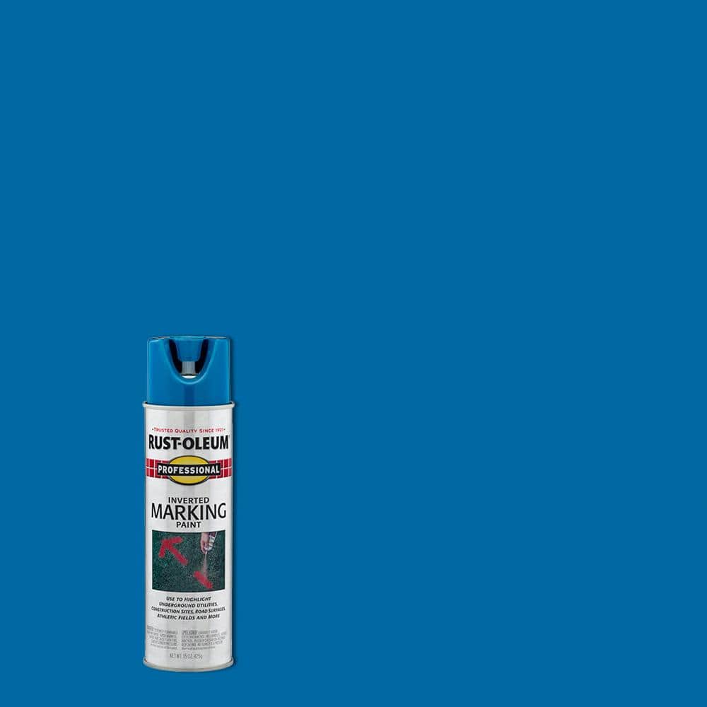 Rust-Oleum Professional 15 oz. Caution Blue Inverted Marking Spray ...