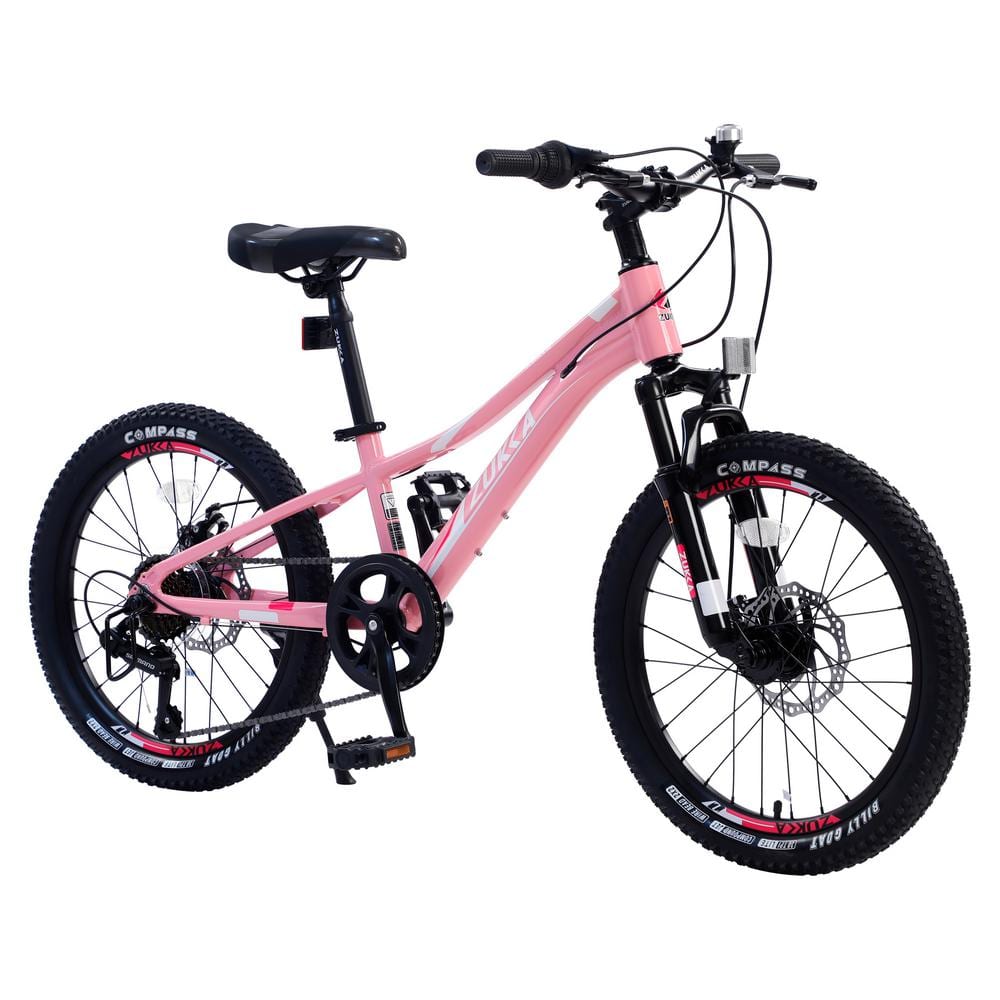 Cesicia 20 in. Pink Shimano 7-Speed Mountain Bike for Kids W1019Bike17 - The Home Depot