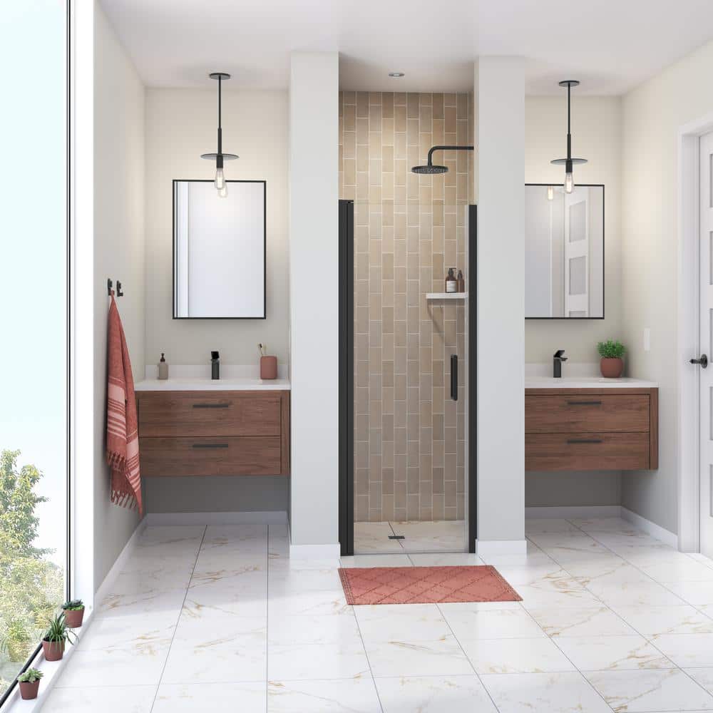 MAAX Manhattan 25 in. to 27 in. W in. x 68 in. H Pivot Frameless Shower ...