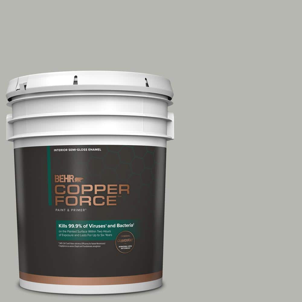 COPPER FORCE 5 gal. #HDC-MD-26 Sonic Silver Semi-Gloss Enamel Virucidal ...