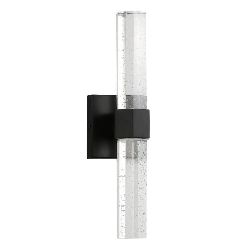 KAISITE 15.7 in. 1-Light Black Dimmable Sconce Wall Lighting with ...