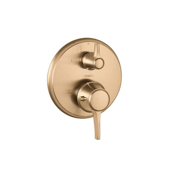 Hansgrohe Ecostat Classic Wall Mount Shower Trim Kit in Brushed Bronze ...