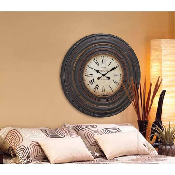 LITTON LANE Rustic 31 in. Gallery Wall Clock 89240