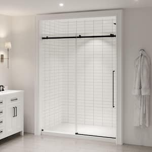 OVE Decors Selby 47 3/16 in. - 48 in. W x 74 in. H Alcove Sliding Frameless Shower Door in Black ...