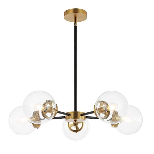 Reviews for WINGBO 5-Light Black Modern Chandelier, Sputnik Pedant ...