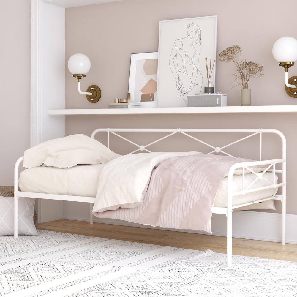 REALROOMS RealRooms Allysa Metal Daybed, Twin. White DA4056119 - The Home Depot