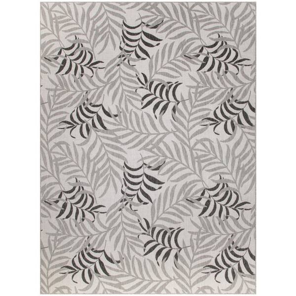 Nourison Garden Oasis Grey 8 ft. x 10 ft. Nature-inspired Contemporary ...