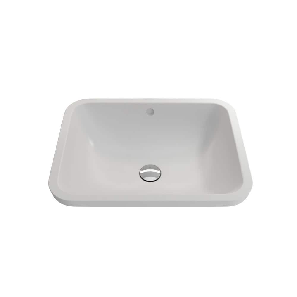 BOCCHI Scala 21.75 in. Fireclay Undermount Bathroom Sink with Overflow ...